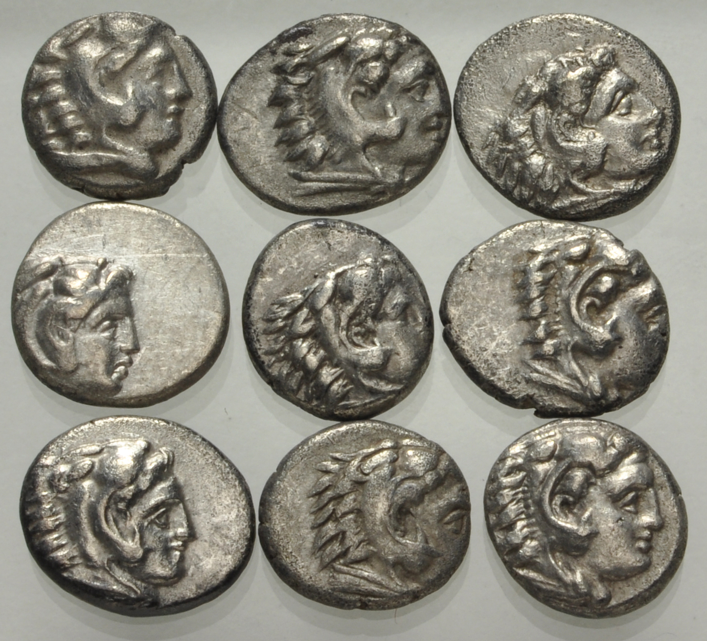 GREEK. Asia Minor. Lot of nine (9) AR Diobols of Mysia, Pergamon ...