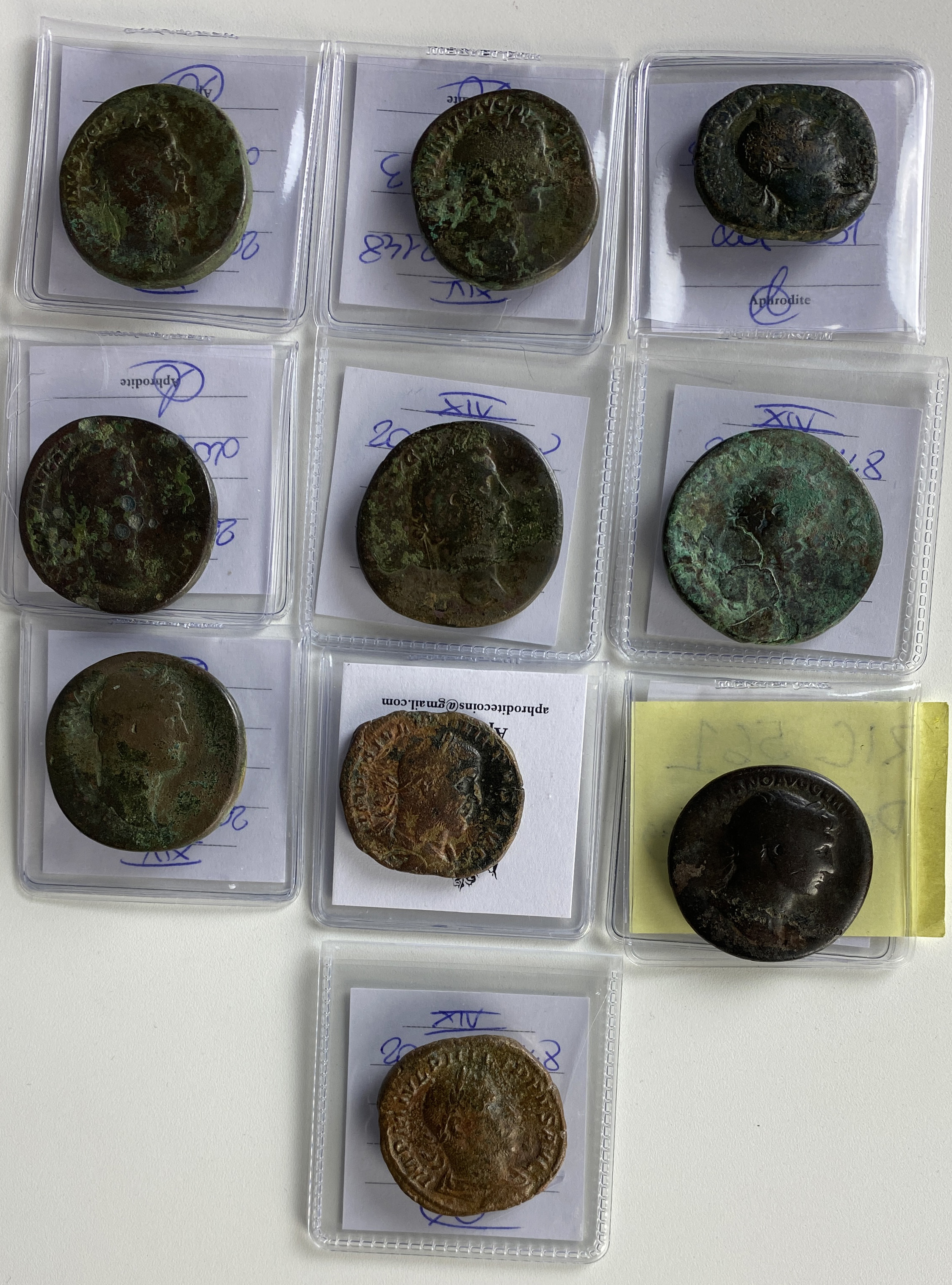 ROMAN. Imperial. Lot of ten (10) Æ Sestertii. | Classical Numismatic Group