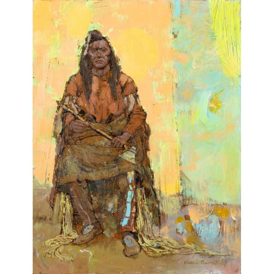Kenneth Riley (1919-2015), Seated Warrior | Jackson Hole Art Auction LLC