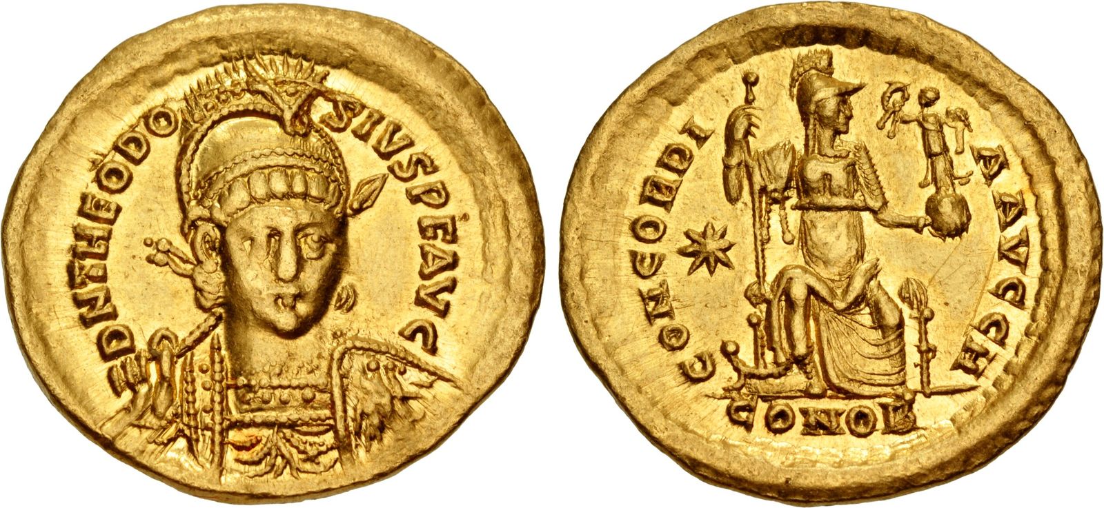 Theodosius II. AD 402-450. AV Solidus (21mm, 4.47 g, 6h ...