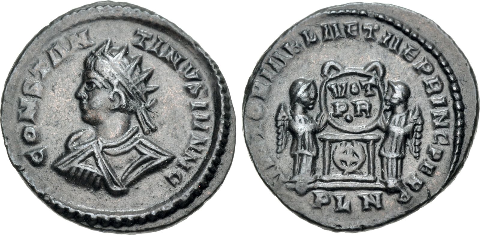 Constantine II. As Caesar, AD 316-337. Æ Follis (18.5mm, 2.83 g, 6h ...