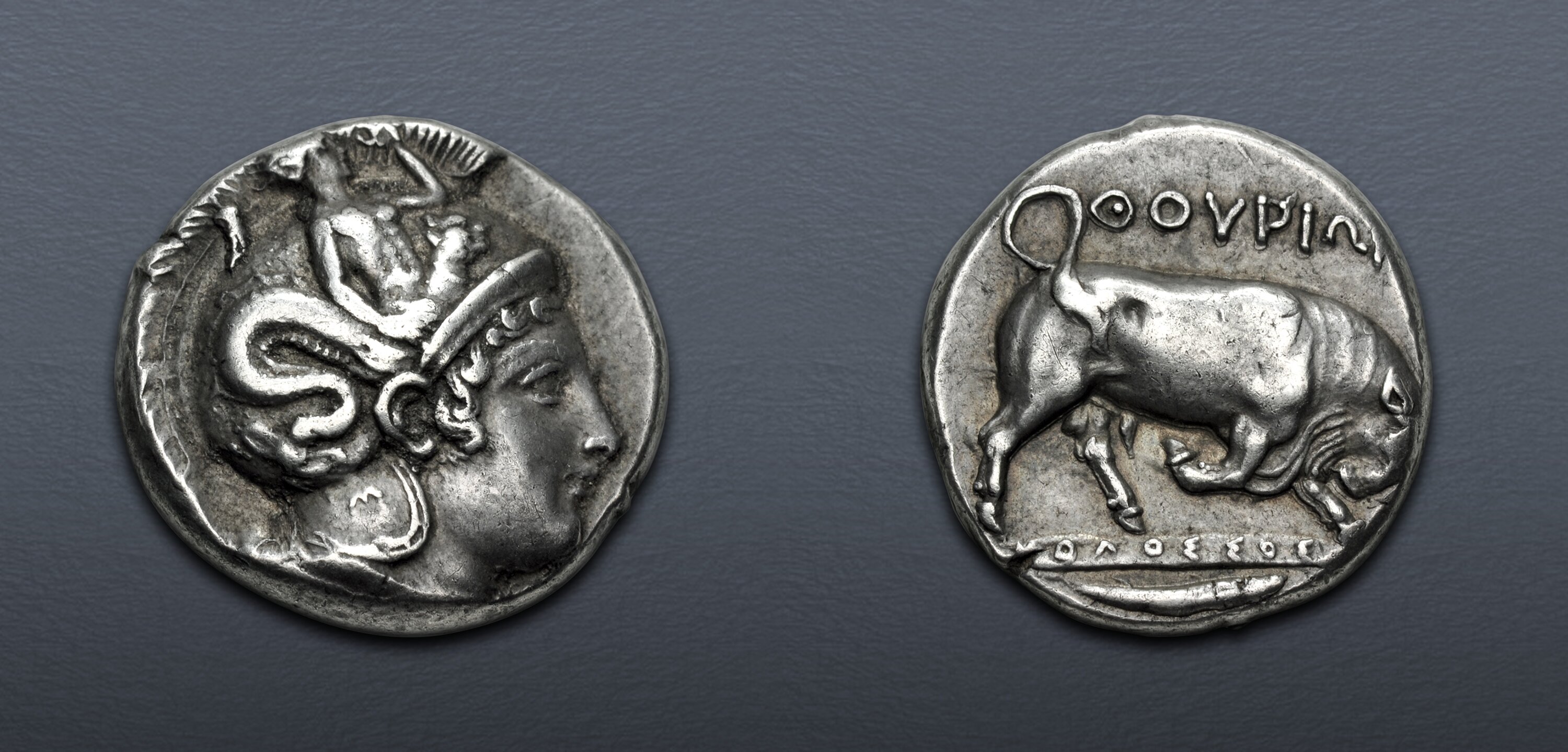 LUCANIA, Thourioi. Circa 400-350 BC. AR Nomos (18.5mm, 8.01 g, 2h ...