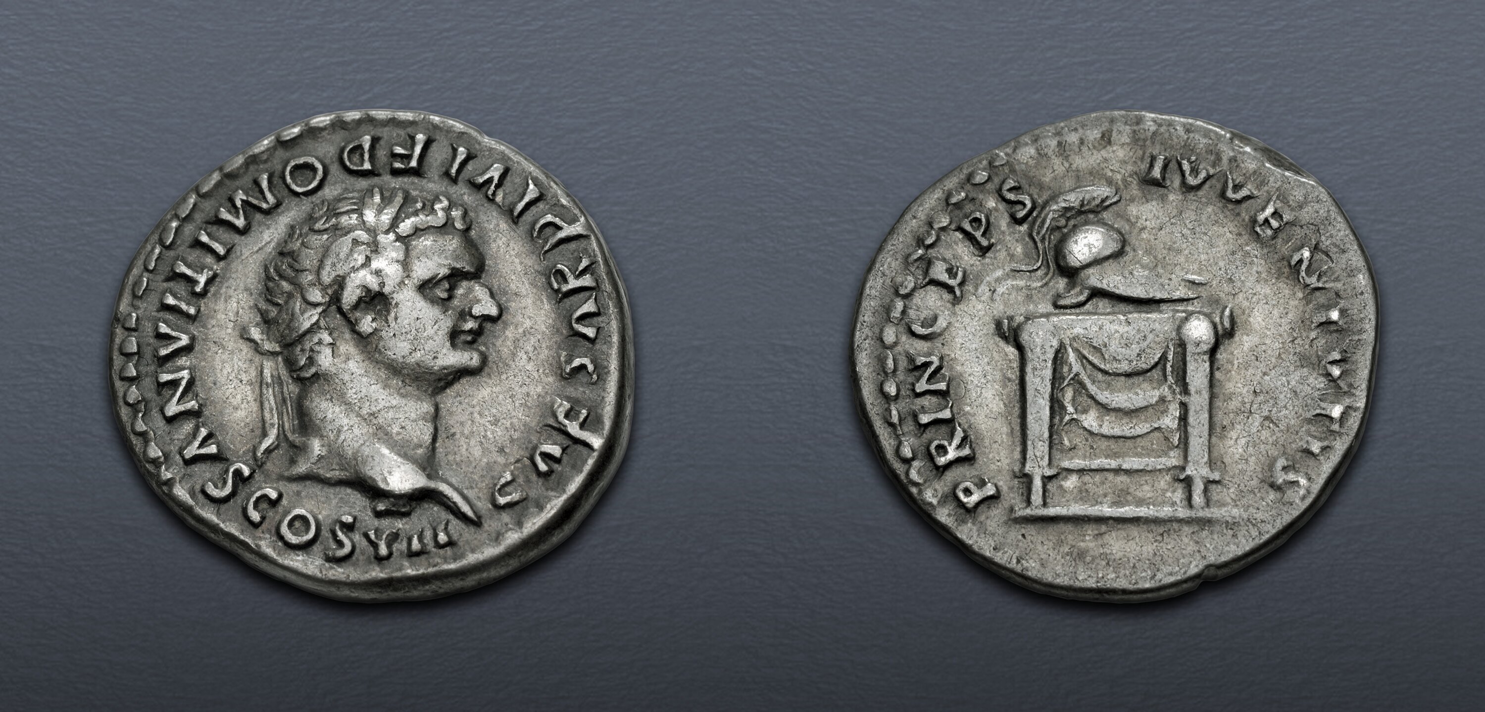 Domitian. As Caesar, AD 69-81. AR Denarius (17.5mm, 3.20 g, 6h). Rome ...