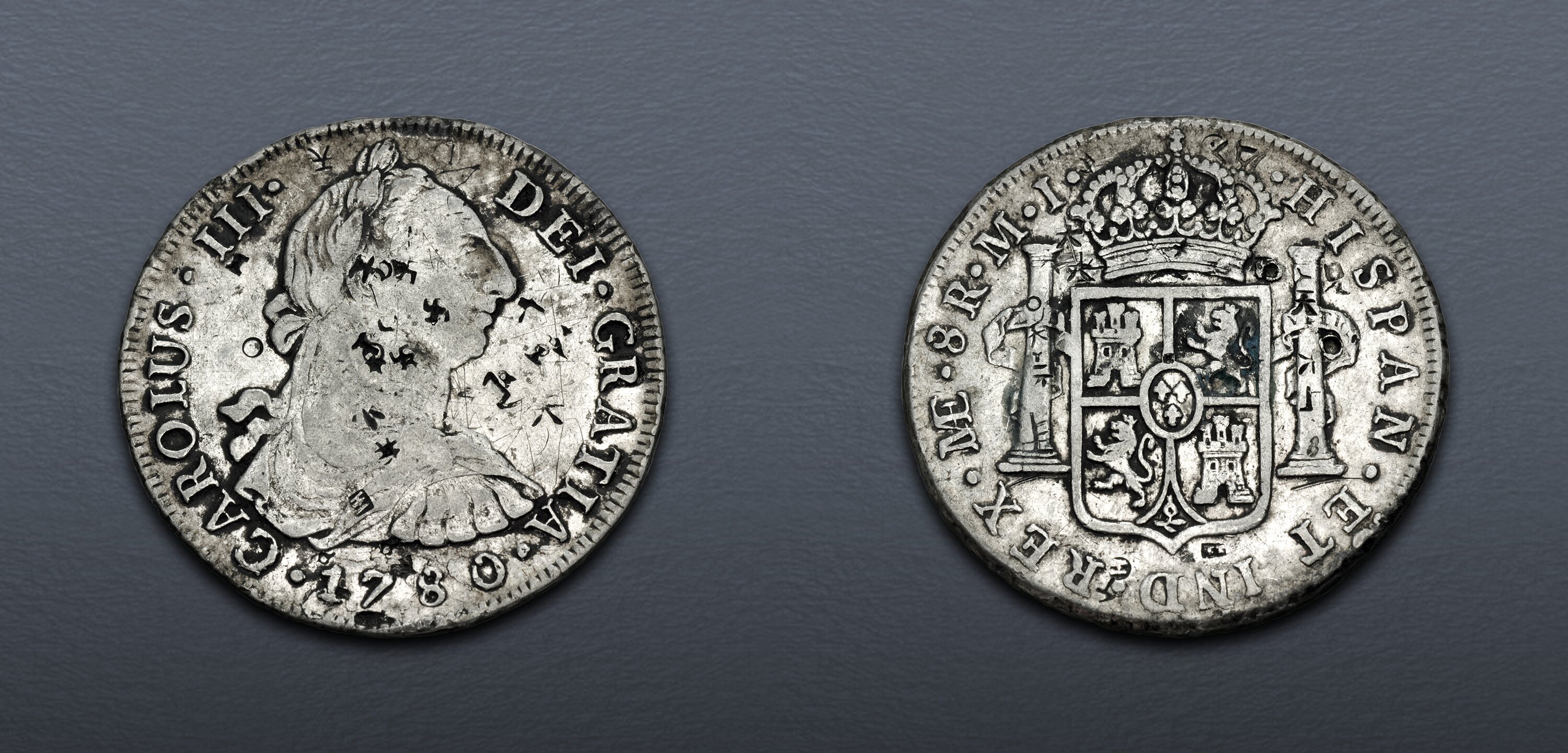 PERU, Colonial. Carlos III. King of Spain, 1759-1788. AR 8 Reales (40mm ...
