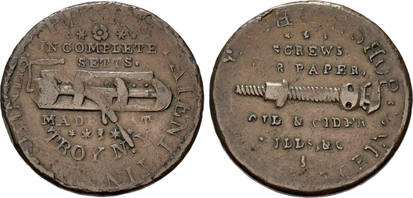 CANADA, Blacksmith tokens – Daniel & Benjamin True types. CU Token ...