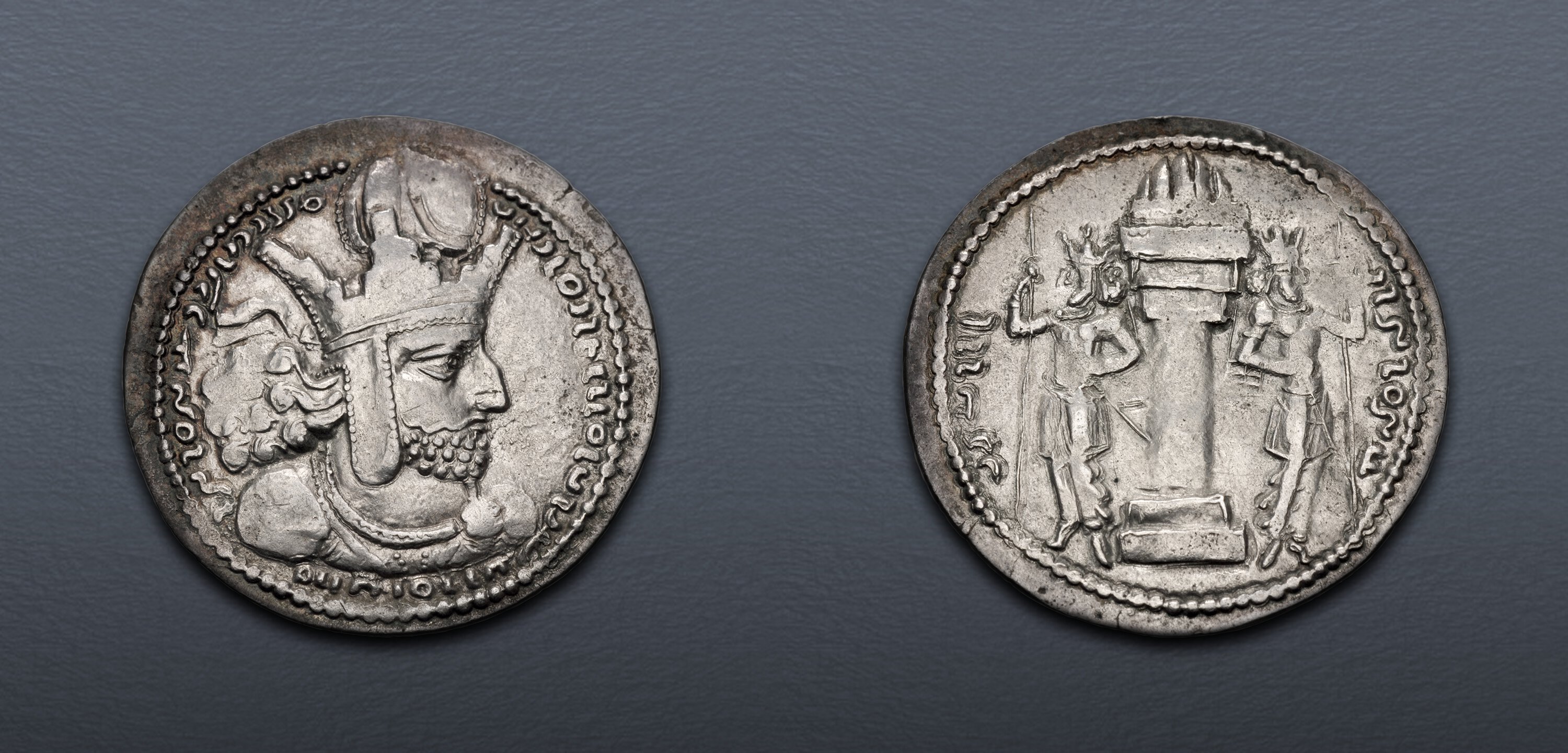 SASANIAN KINGS. Šābuhr (Shahpur) I. AD 240-272. AR Drachm (27mm, 4.29 g ...