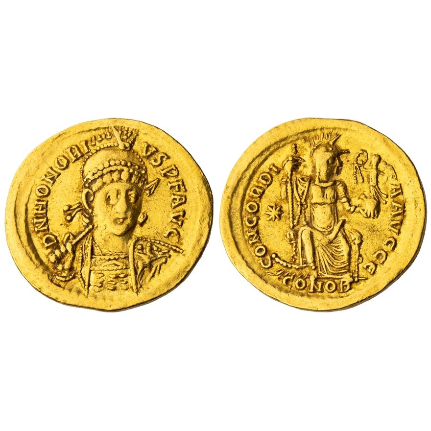 Roman Empire, Honorius (AD 393-423), AV Solidus, D N HONORI-VS P F AVG ...
