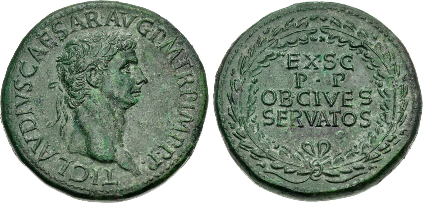 ROMAN IMPERIAL. Claudius. AD 41-54. Æ Sestertius (35.5mm, 28.64 g, 6h ...