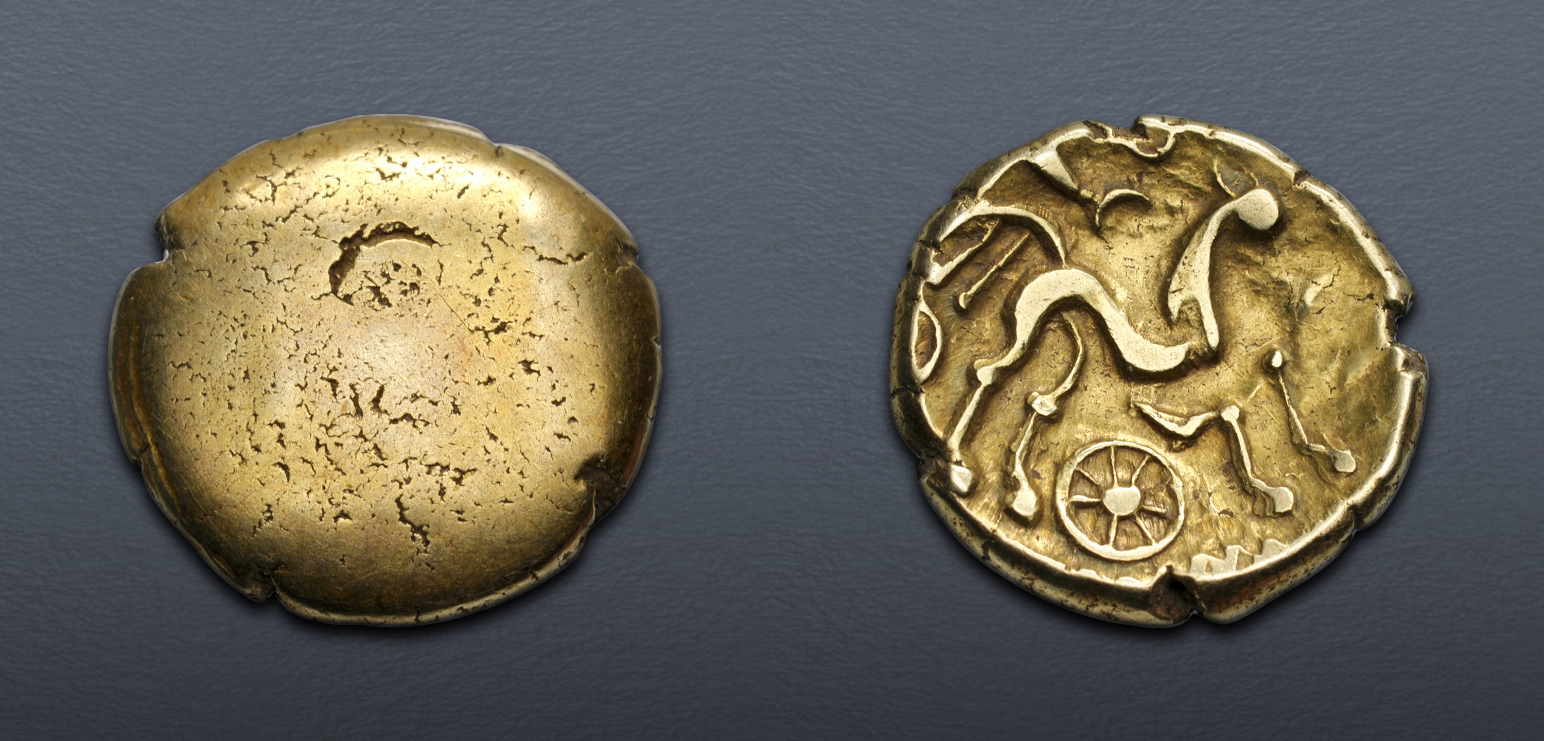 CELTIC, Atrebates & Regni. Uninscribed. Circa 60-20 BC. AV Stater (17mm ...