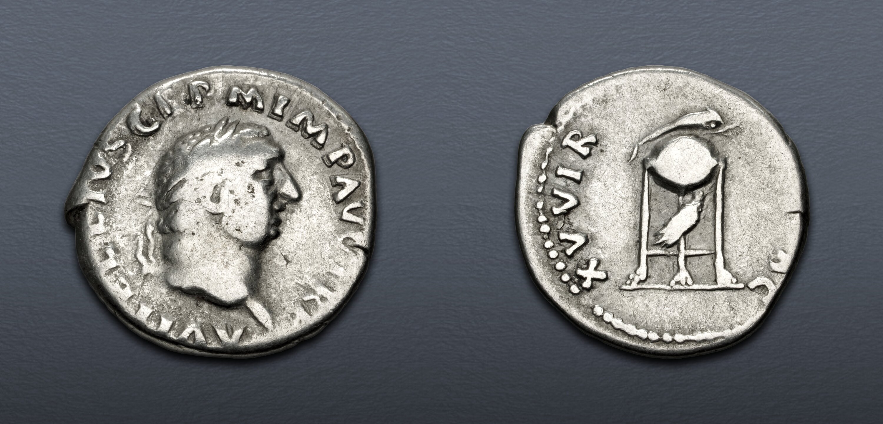Vitellius. AD 69. AR Denarius (18.5mm, 3.19 g, 5h). Rome mint. Struck circa late April-20 ...