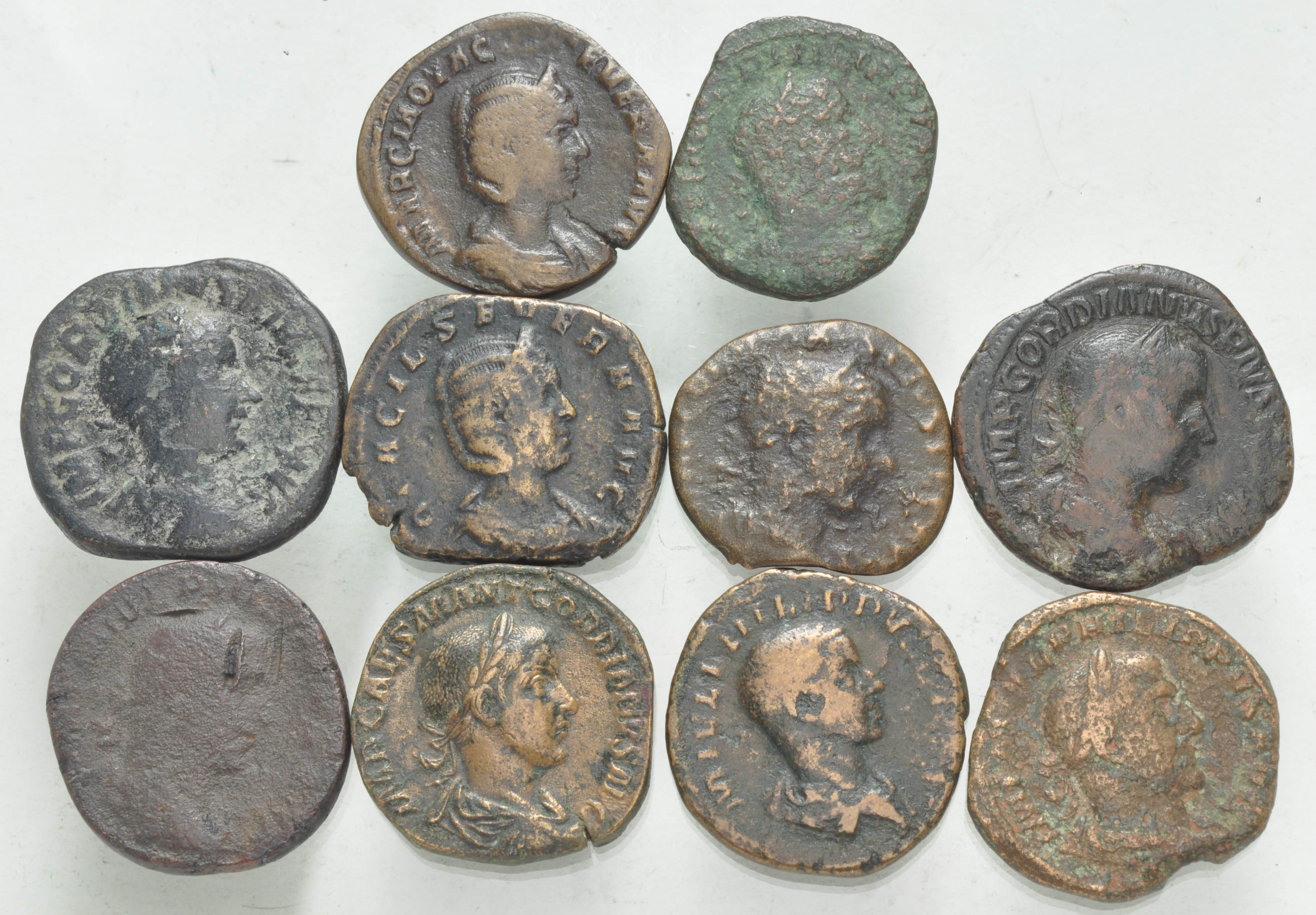 ROMAN. Imperial. Lot of ten (10) Æ Sestertii. | Classical Numismatic Group