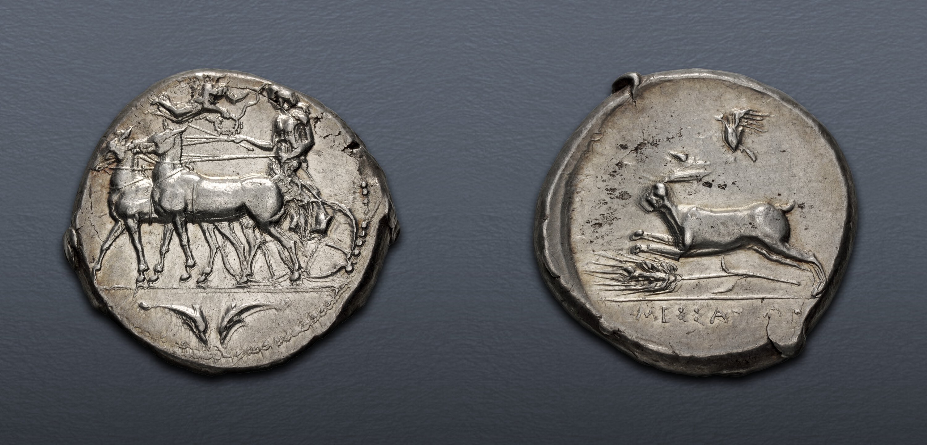 SICILY, Messana. 412-408 BC. AR Tetradrachm (26.5mm, 17.09 g, 4h). Near ...