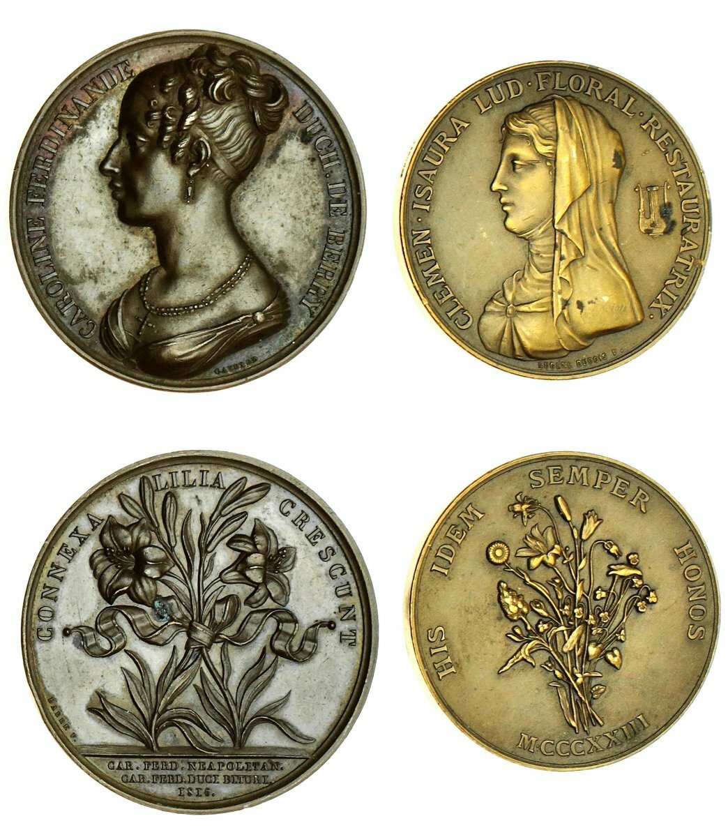 France, AE Medals [2], Marie-Caroline, Duchess of Berry, 1816; another ...