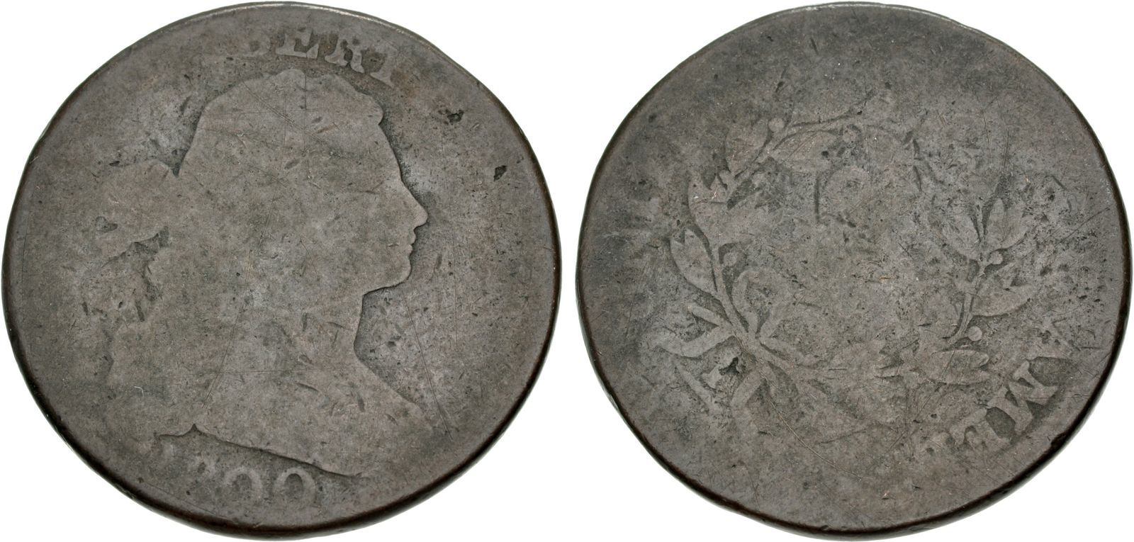 Lot of six (6) Draped Bust Large Cents. All coins About Good ...