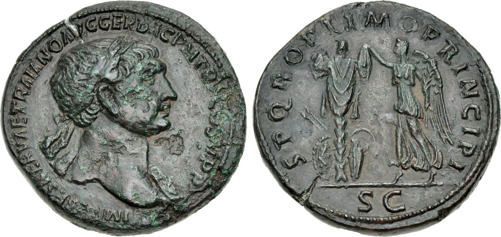 Trajan. AD 98-117. Æ Sestertius (33mm, 23.50 g, 6h). Rome mint. Struck ...