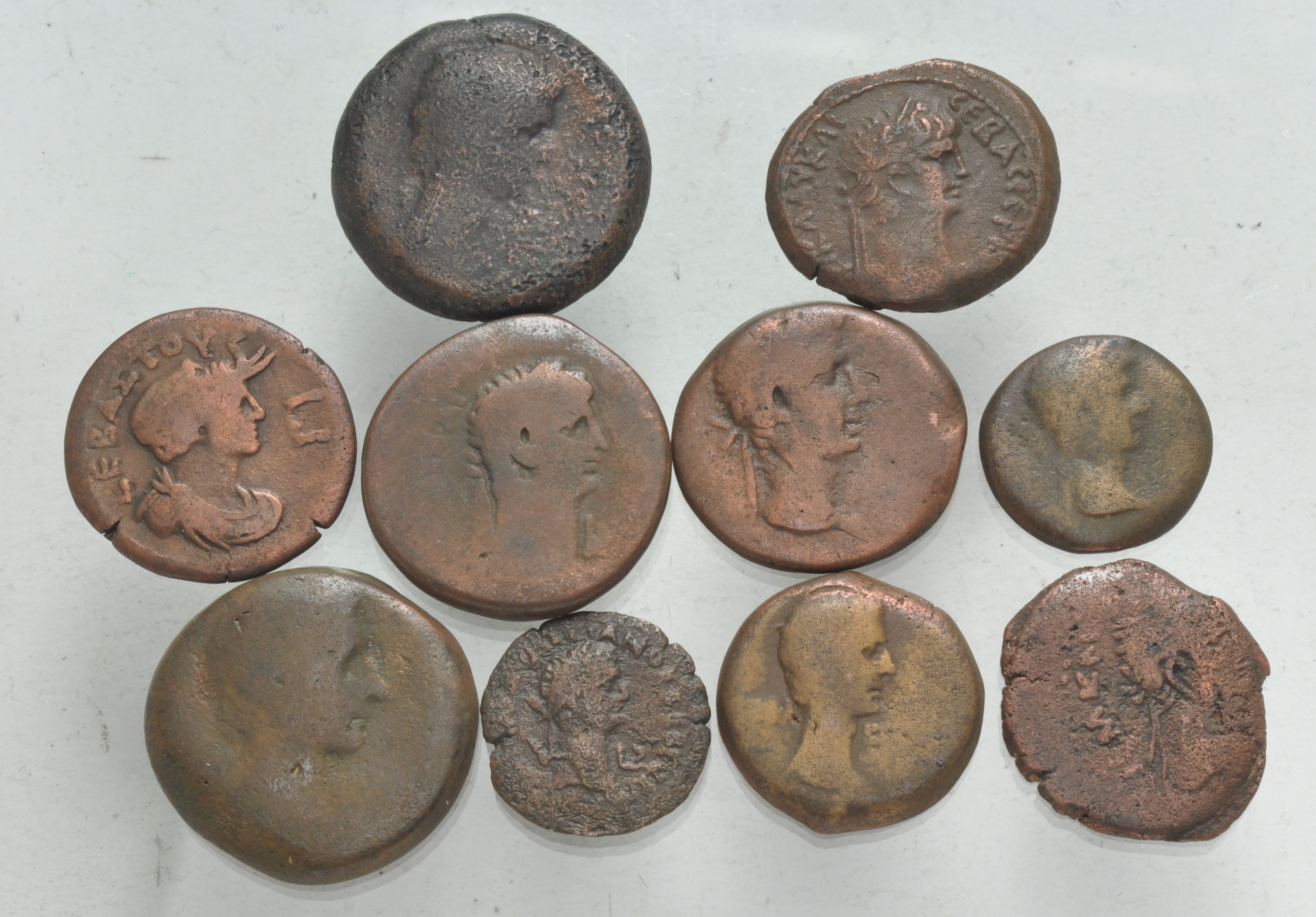 ROMAN. Provincial. Lot of ten (10) Æ Obols and Diobols of Egypt ...