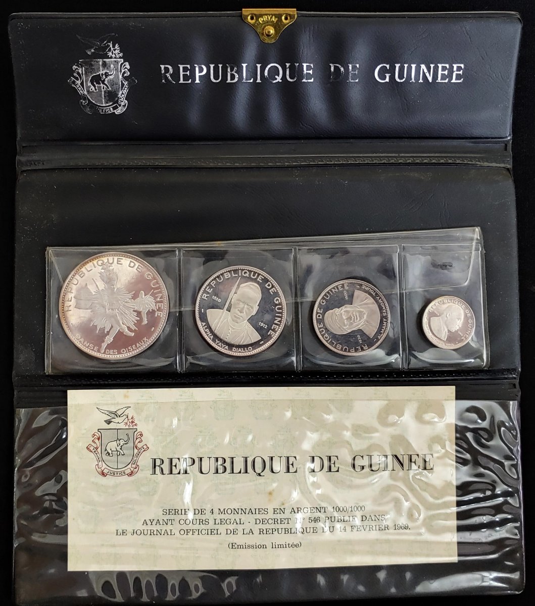 Republic of Guinea, set of 4 silver proof coins, 1969, | Spink