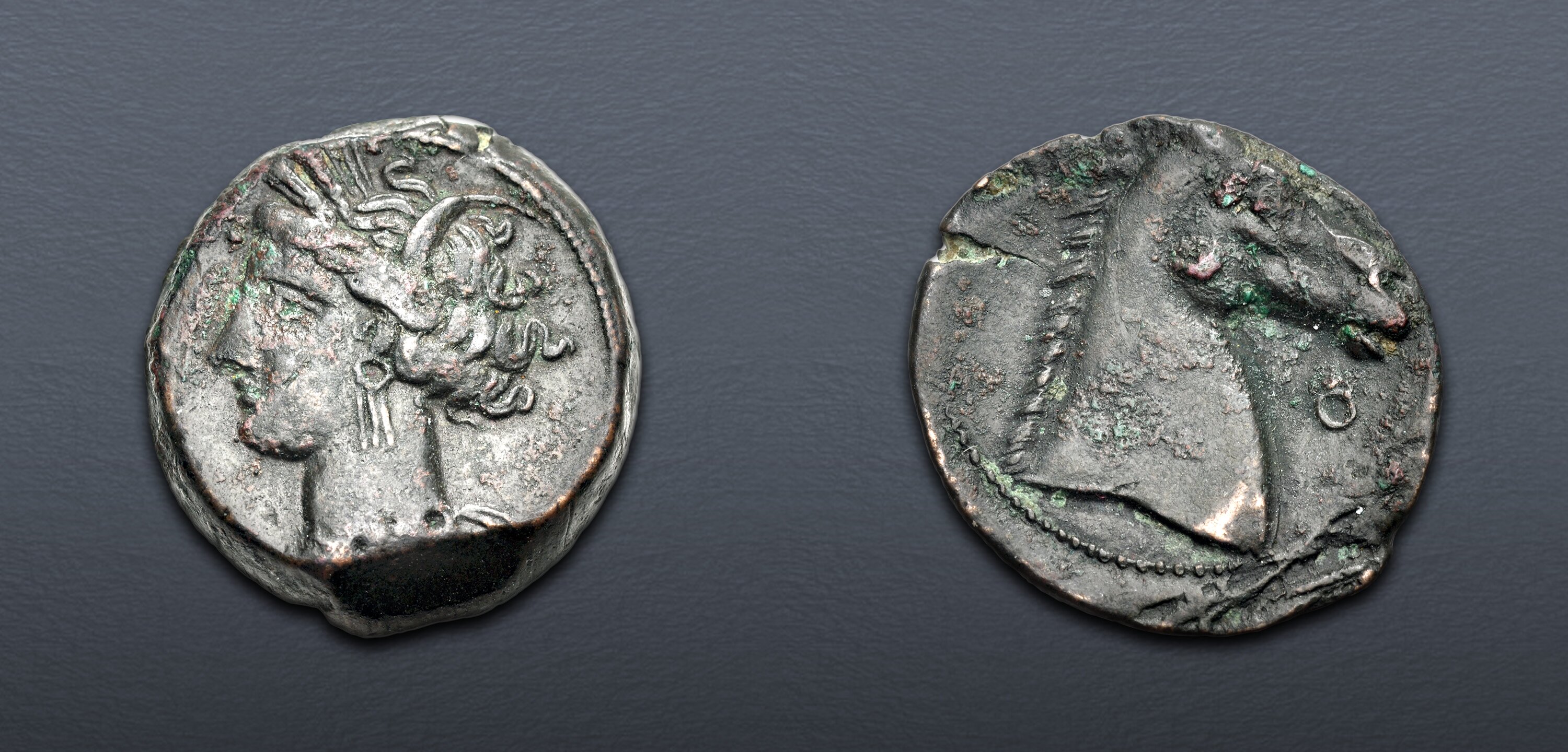 CARTHAGE. Circa 300-264 BC. Æ Shekel(?) (18mm, 5.24 g, 1h). Carthage or ...