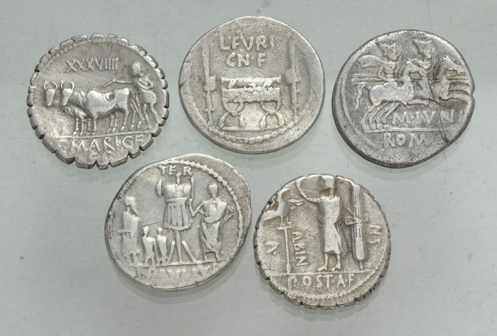 ROMAN. Republic. Lot of five (5) AR Denarii. | Classical Numismatic Group