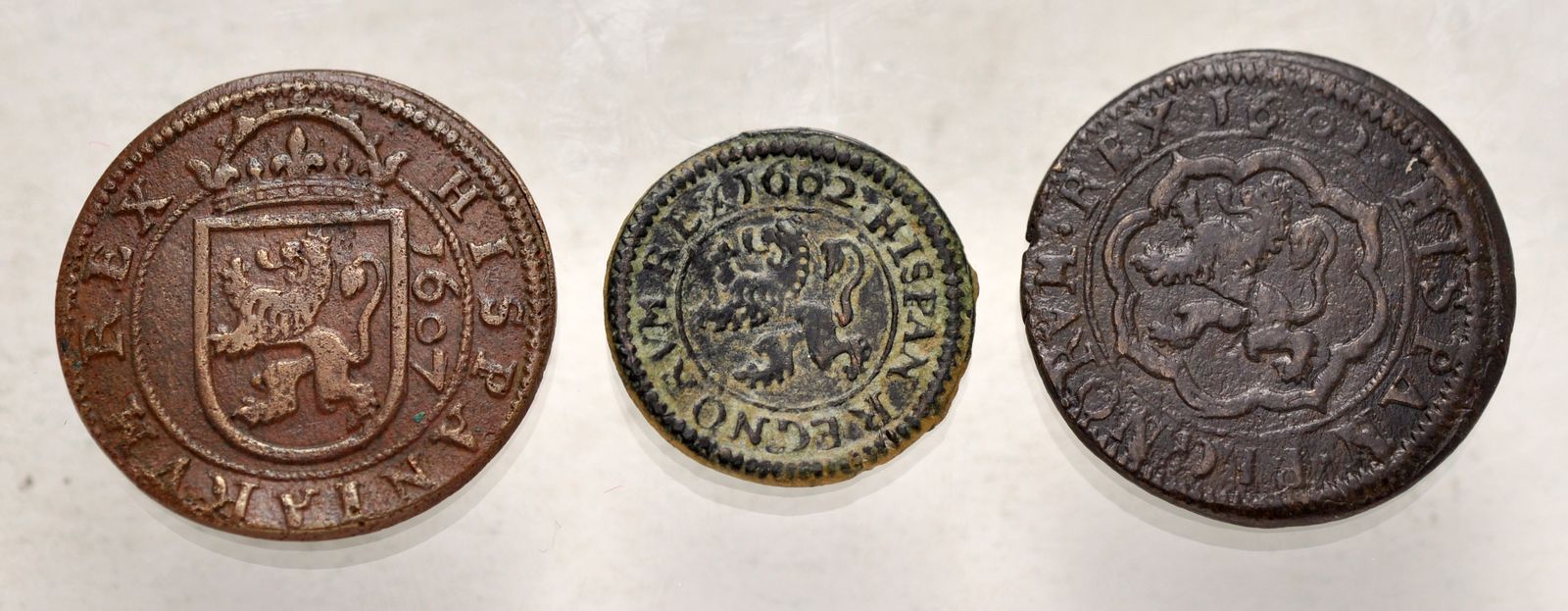 WORLD. Spain. Lot of three (3) bronze issues of Philip III. | Classical ...