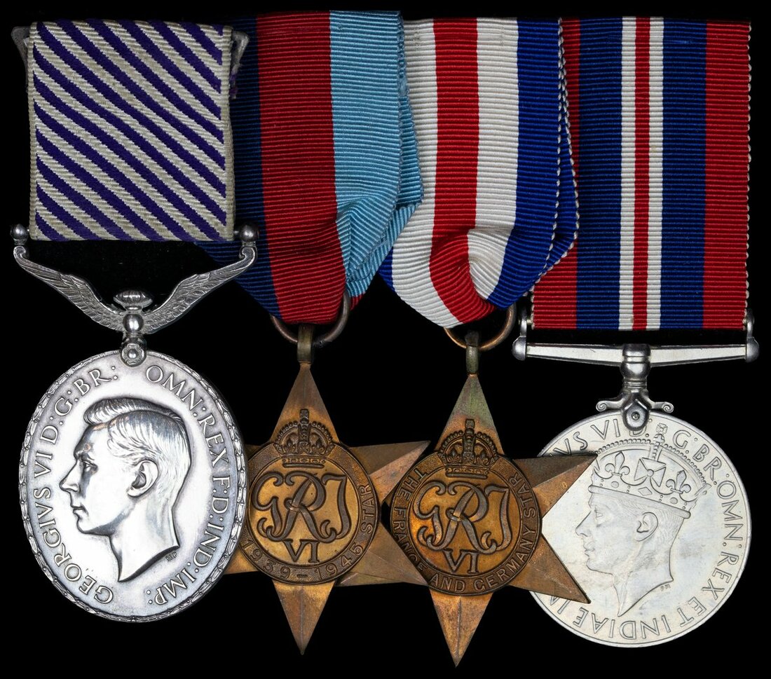 The 1945 D.F.M. group of four awarded to Flight Sergeant G. W. Allen ...