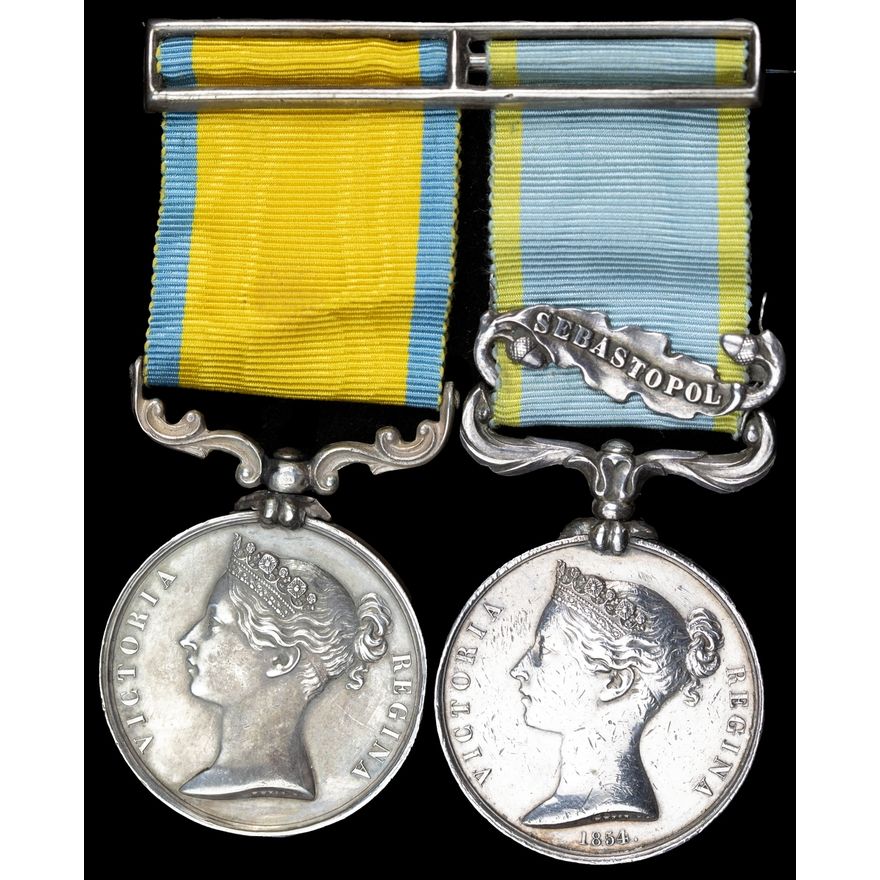An unusual campaign pair awarded to Paymaster H. C. Medder, Royal Navy ...