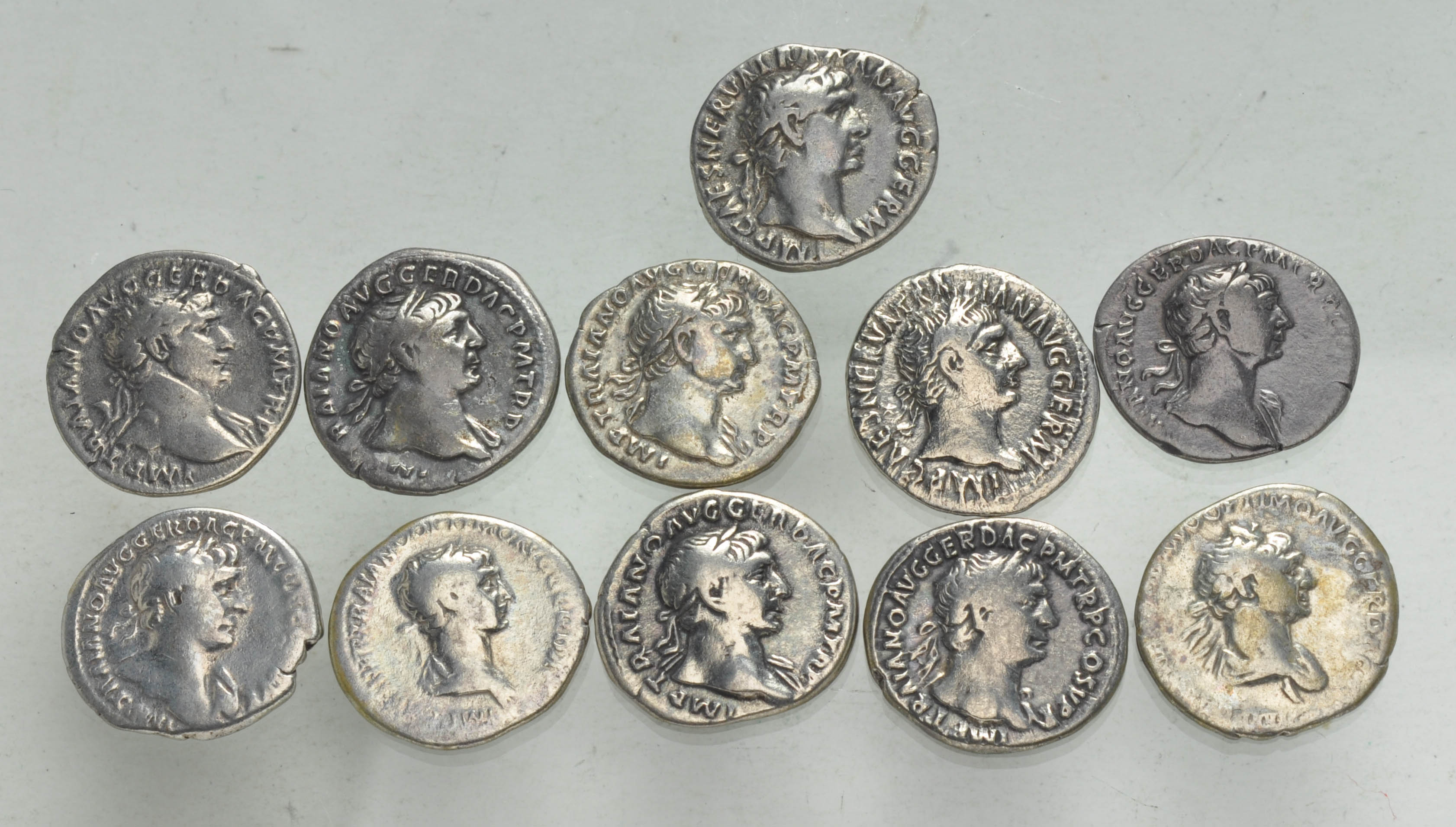 ROMAN. Imperial. Lot of eleven (11) AR Denarii of Trajan. | Classical ...