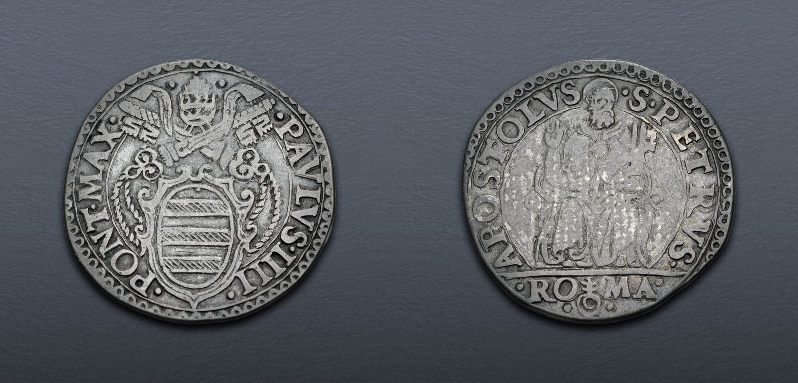 ITALY, Papal (Papal state). Paul IV. 1555-1559. AR Triplice Giulio ...