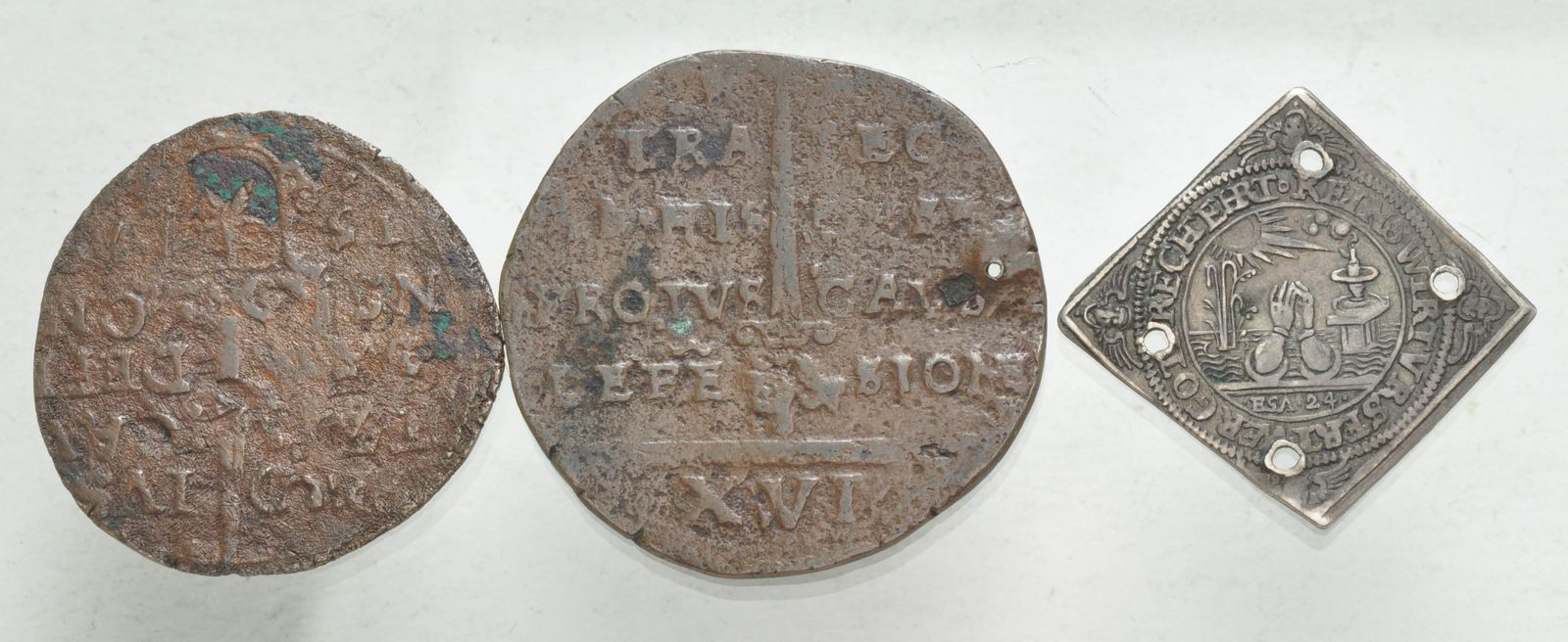 WORLD. Miscellaneous. Lot of three (3) silver and base metal issues ...