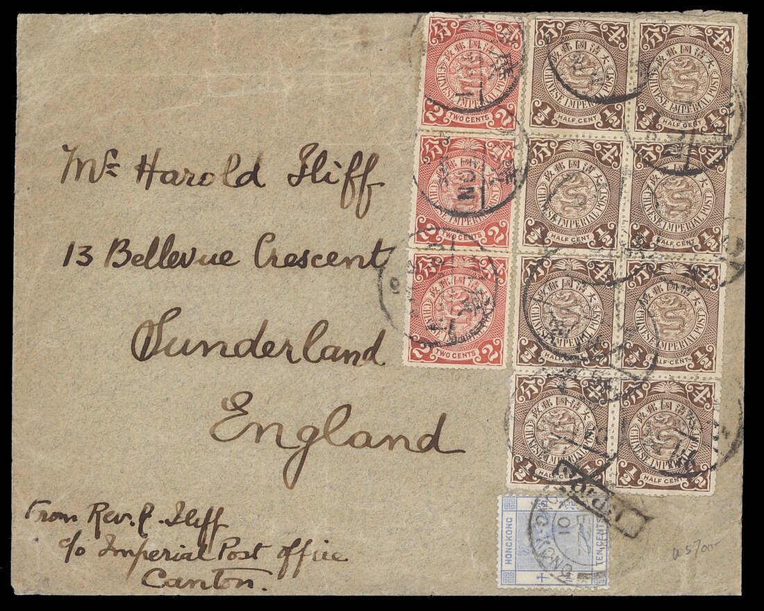 China Foreign Post Offices British Post Office Canton: 1901 (21 Dec ...