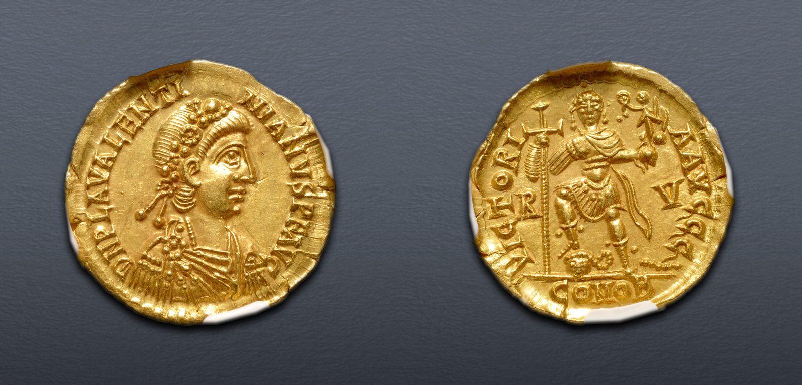 Valentinian III. AD 425-455. AV Solidus (20.5mm, 4.45 g, 2h). Ravenna ...