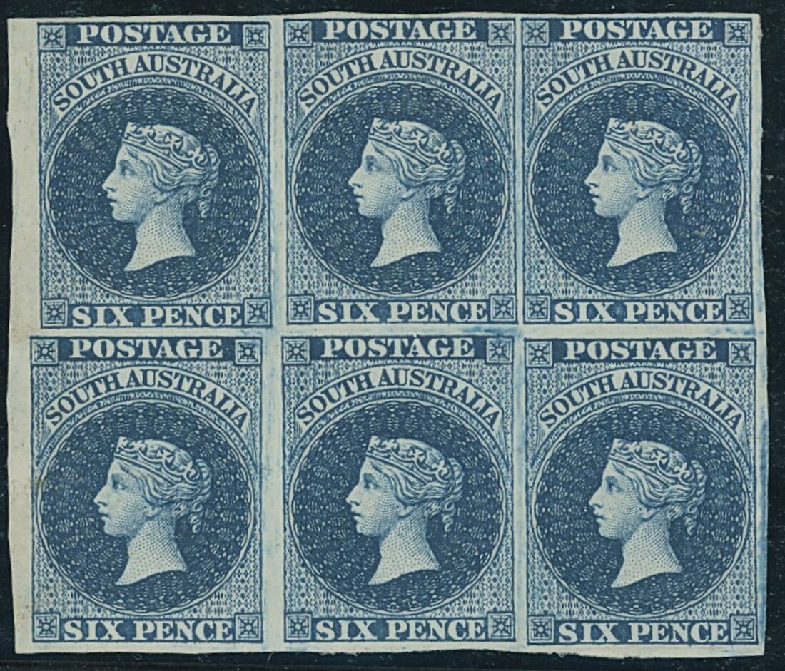 Australian Colonies South Australia 1855 Perkins Bacon 6d. imperforate ...