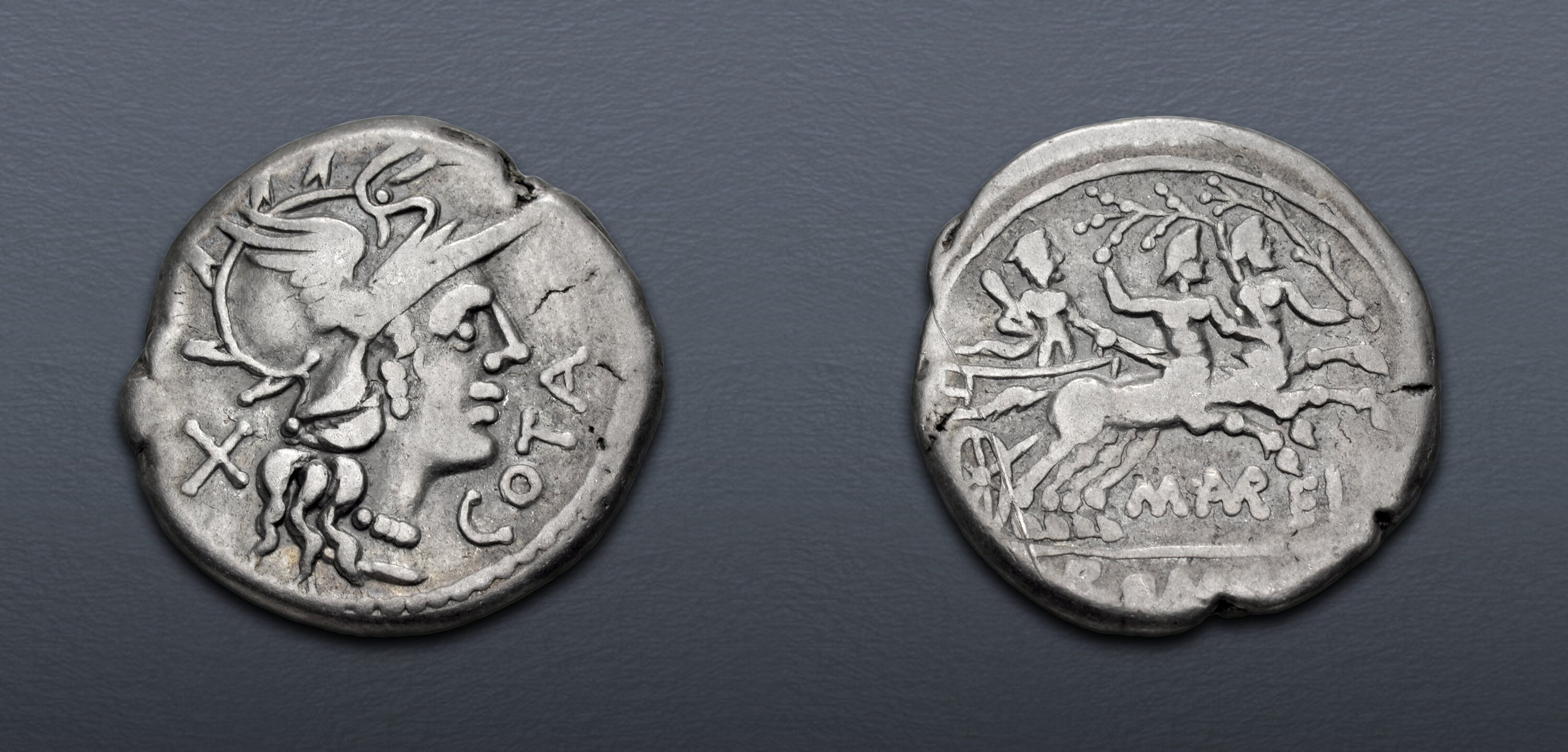 M. Aurelius Cotta. 139 BC. AR Denarius (19mm, 3.81 g, 5h). Rome mint ...