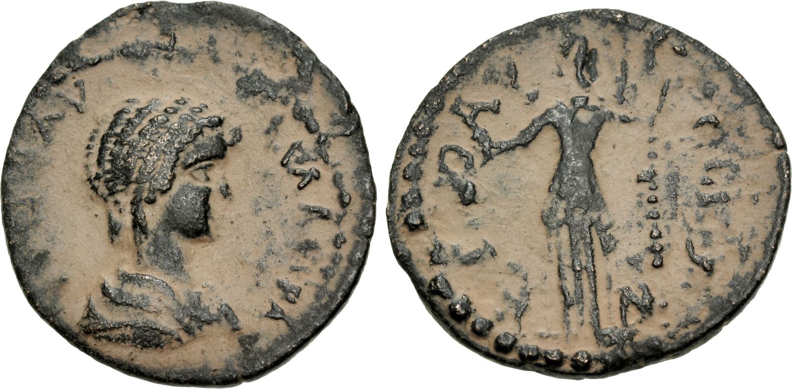 MESSENIA, Cyparissia. Plautilla. Augusta, AD 202-205. Æ Assarion (22mm ...