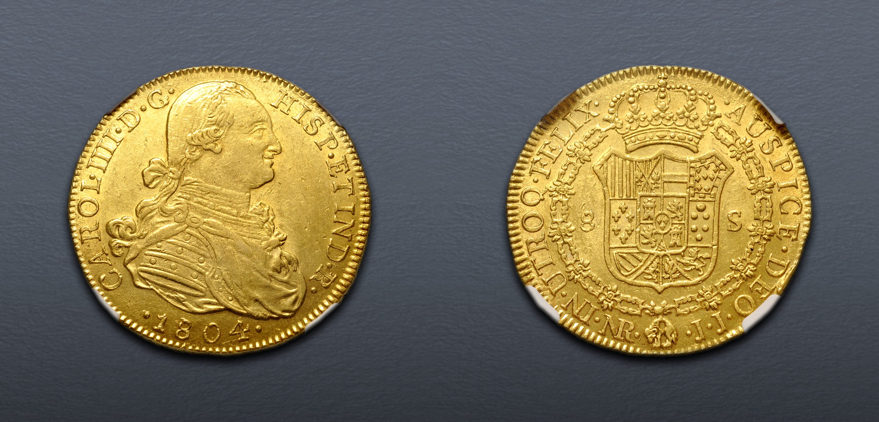 COLOMBIA, Colonial. Carlos IV. King of Spain, 1788-1808. AV 8 Escudos ...