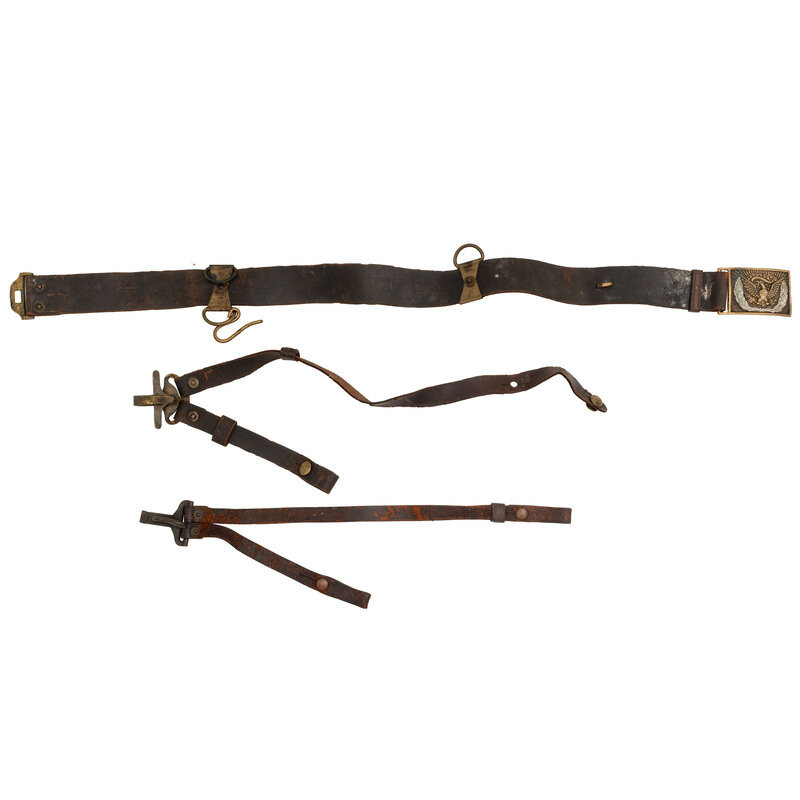 A Mann\'s Patent Indian War Era Sword Belt and Two Sets of Detachable ...