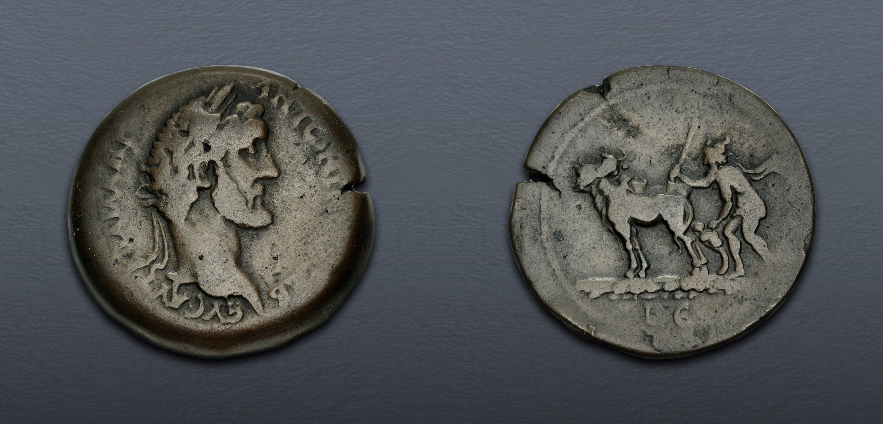 EGYPT, Alexandria. Antoninus Pius. AD 138-161. Æ Drachm (33.5mm, 25.11 ...