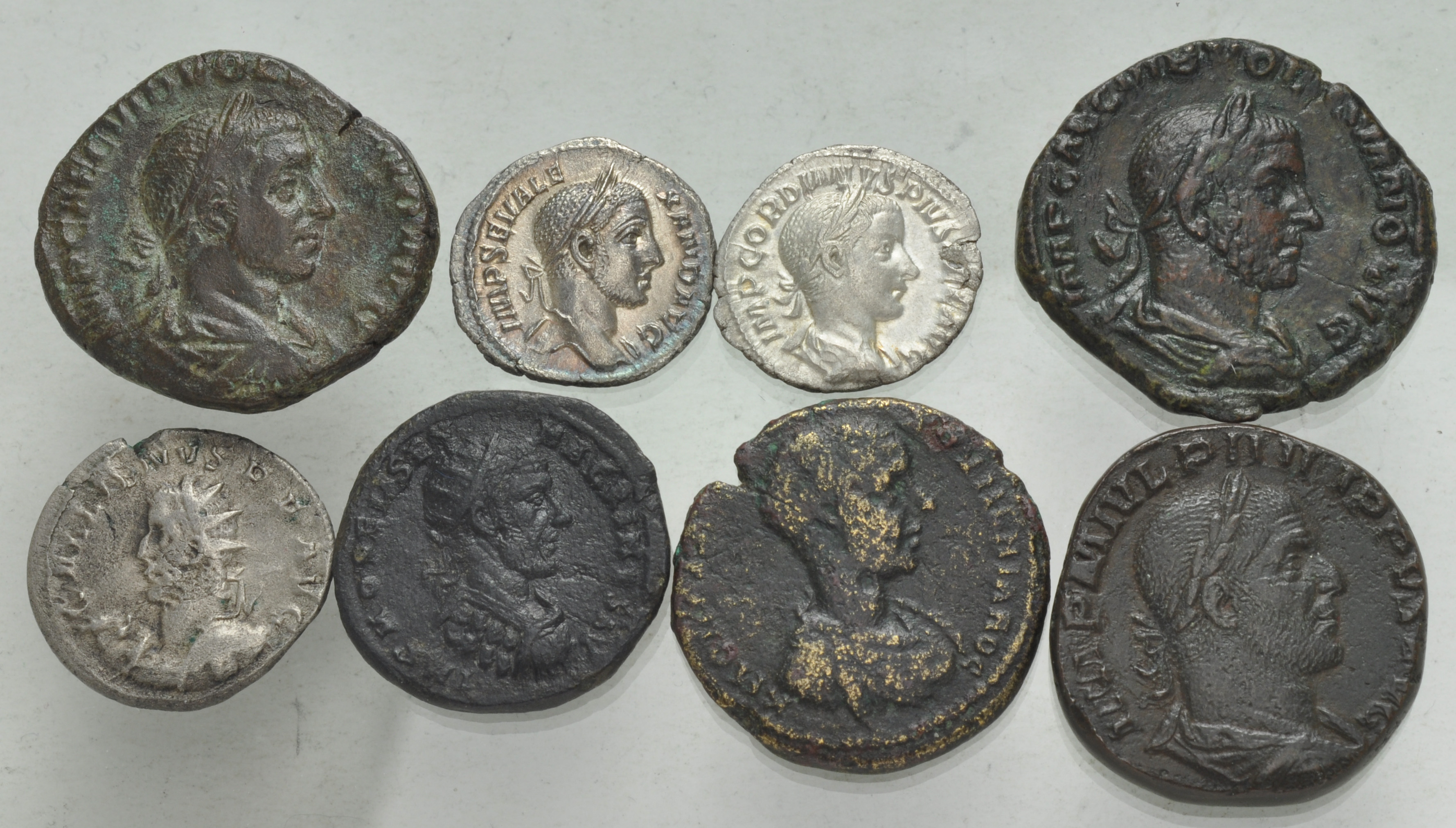 ROMAN. Provincial-Imperial. Lot of eight (8) silver and bronze issues ...