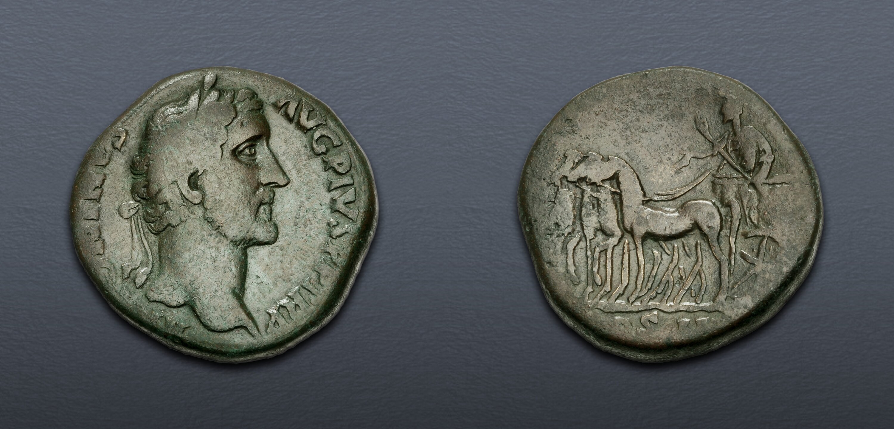 Antoninus Pius. AD 138-161. Æ Sestertius (28mm, 24.75 g, 12h). Rome ...