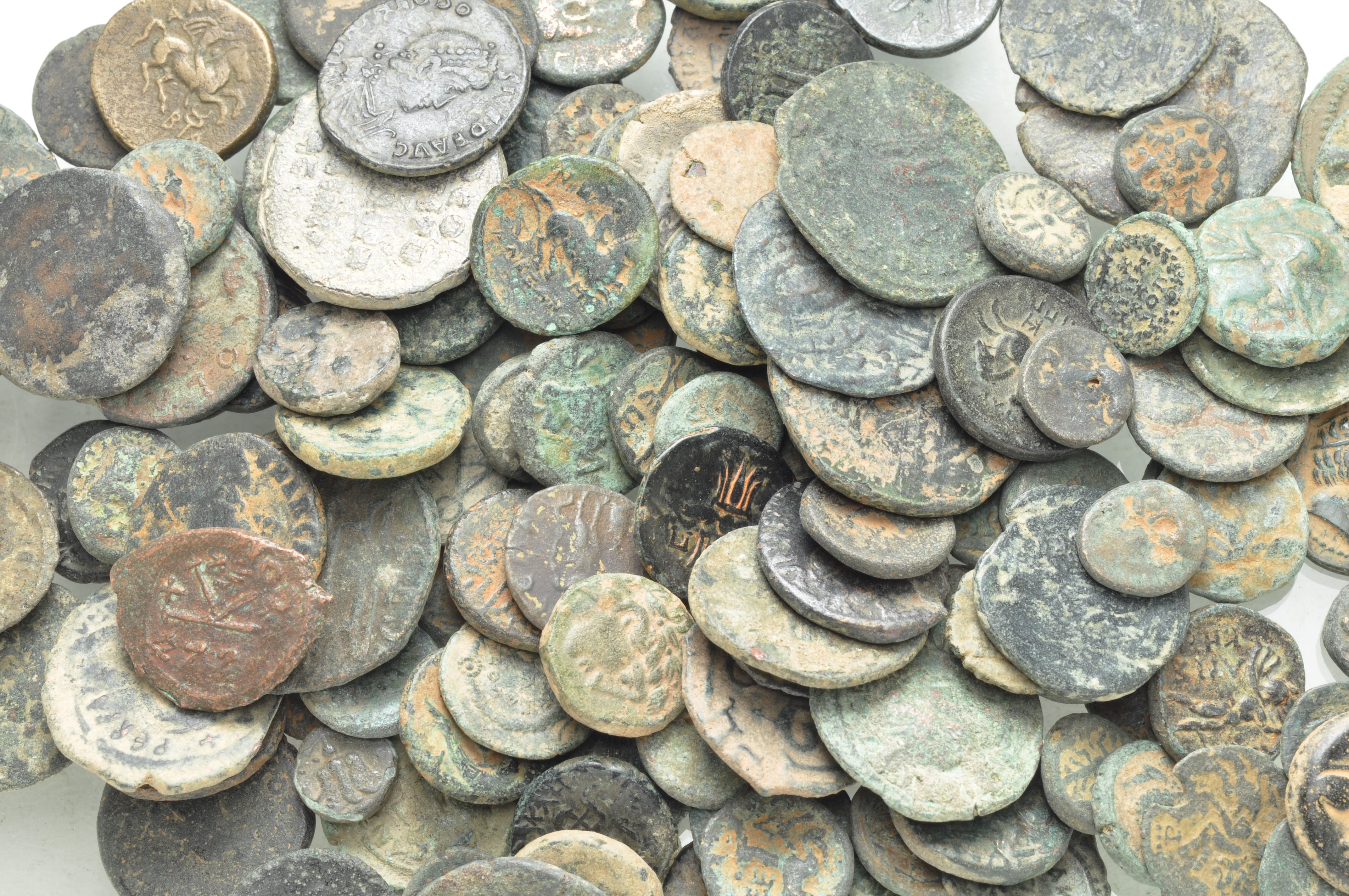 MIXED. Greek - Islamic. Lot of one-hundred-fifty (150) mostly bronze ...