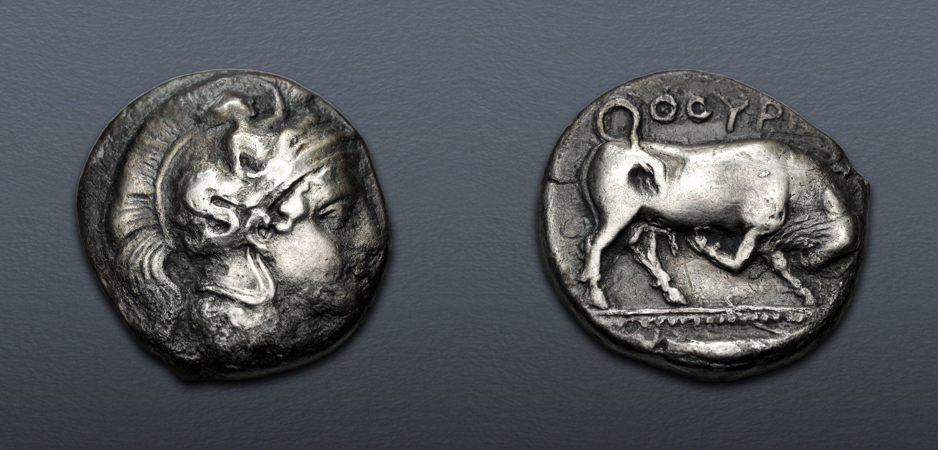 LUCANIA , Thourioi. Circa 400-350 BC. AR Nomos (19.5mm, 7.23 g, 3h). VF ...