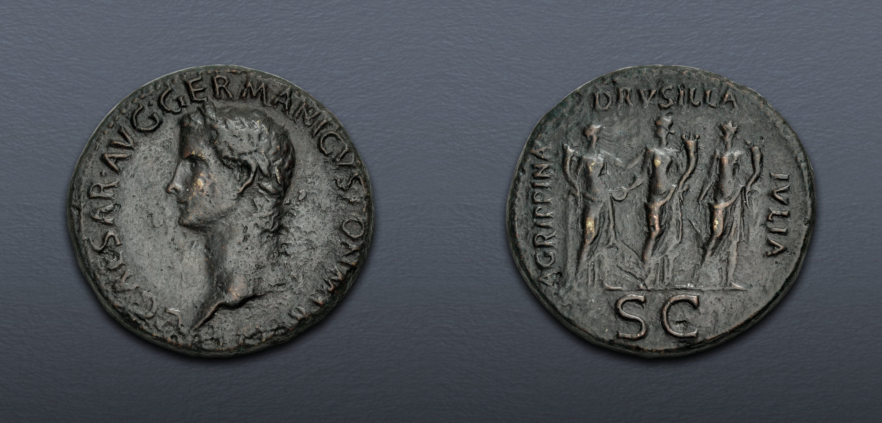 Gaius (Caligula). AD 37-41. Æ Sestertius (33.5mm, 22.64 g, 6h). Rome ...