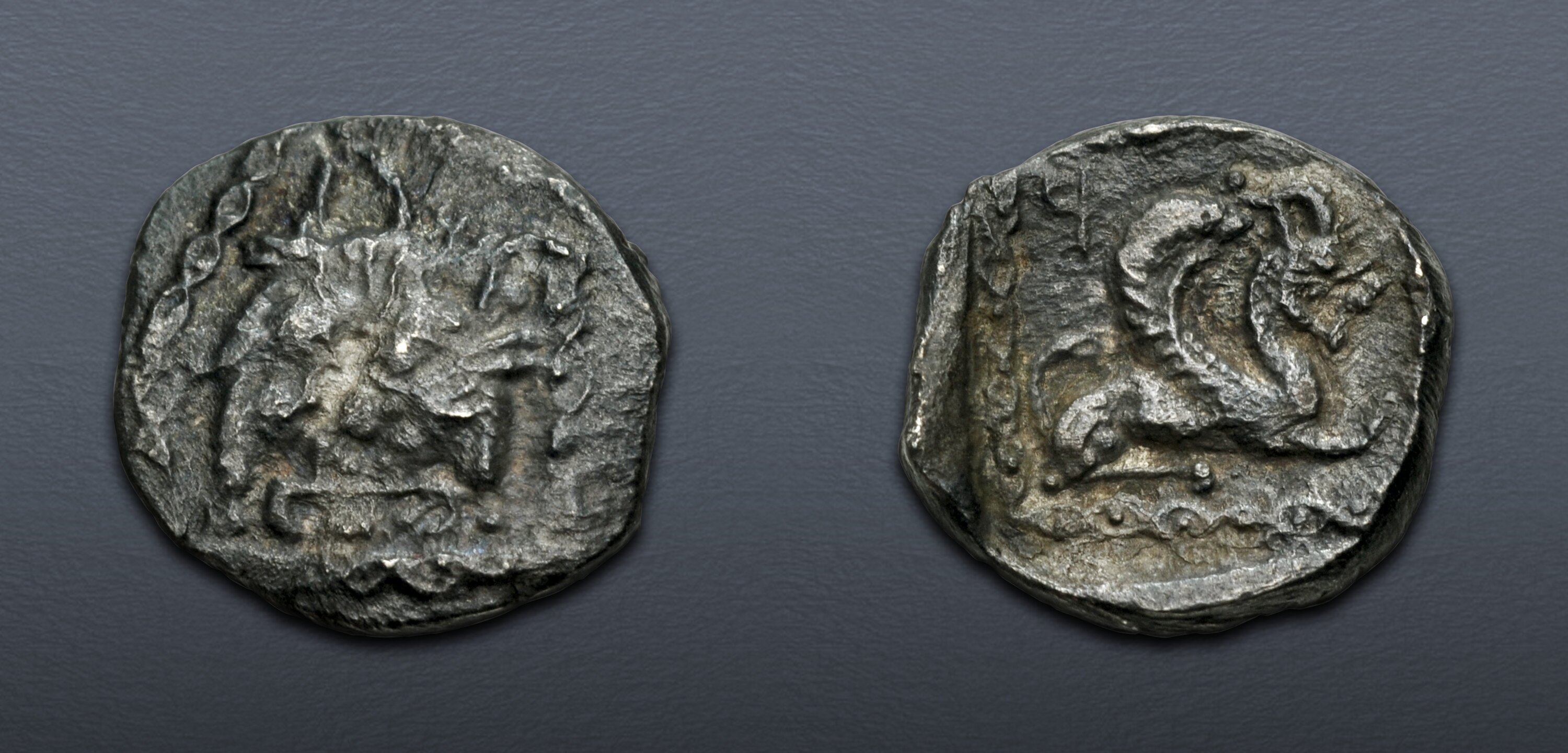 SAMARIA, “Middle Levantine” Series. Circa 375-333 BC. AR Obol (9mm, 0. ...