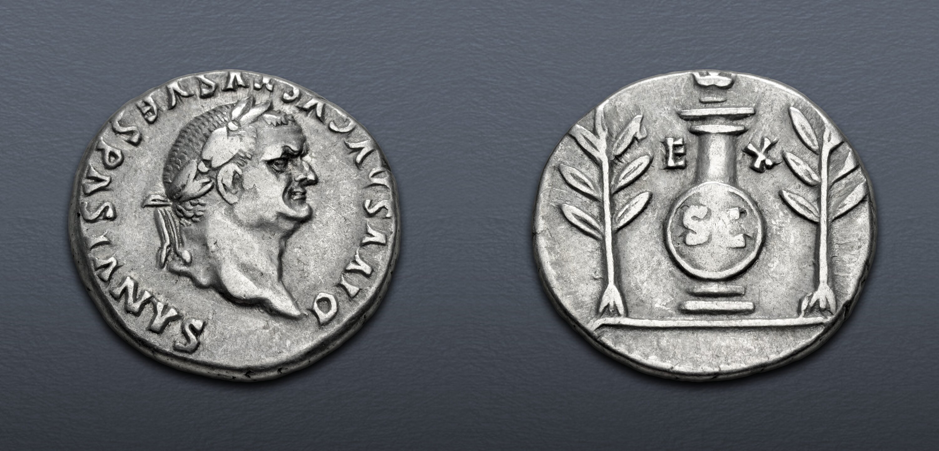 Vespasian. AD 69-79. AR Denarius (16.5mm, 3.54 g, 6h). Rome mint ...