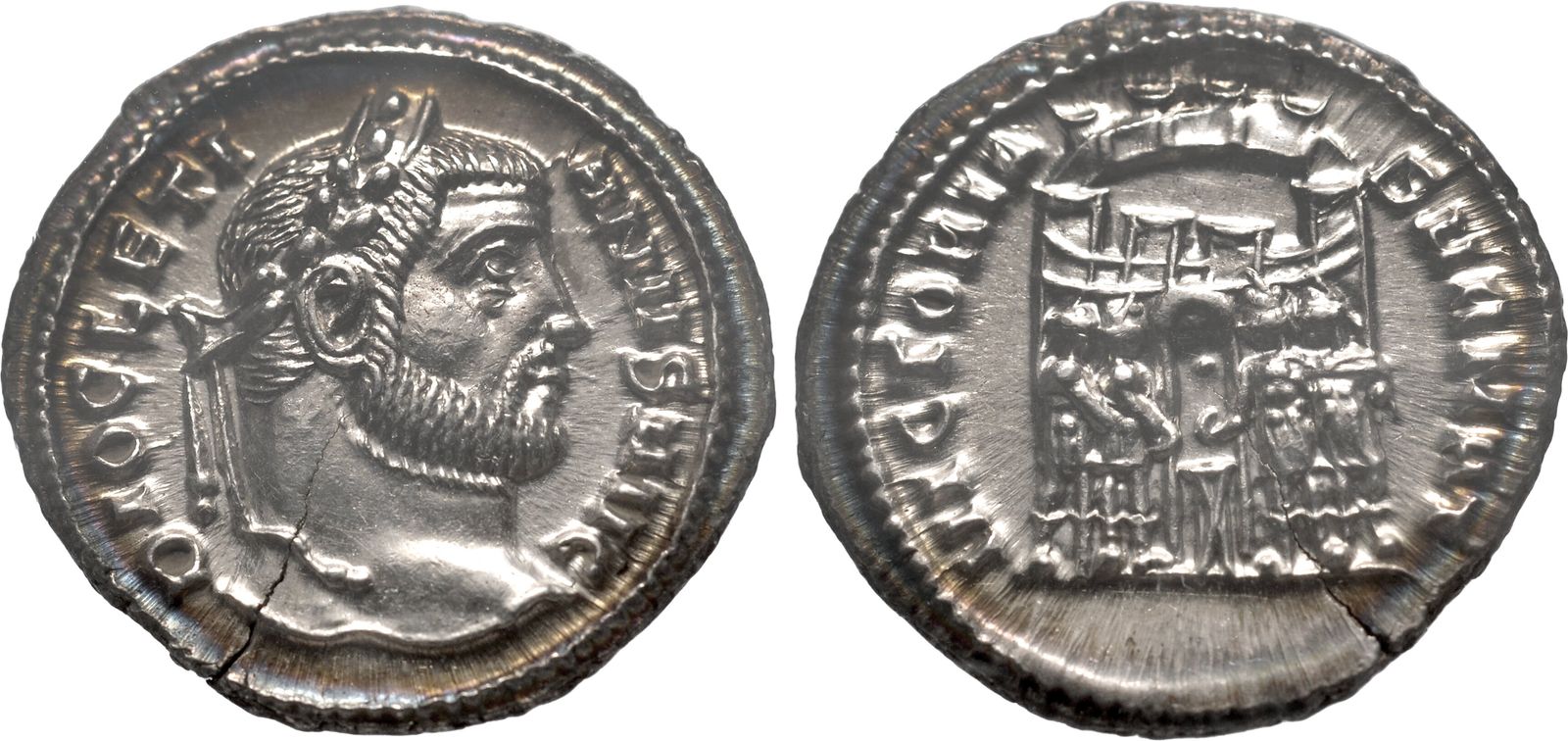 Diocletian. AD 284-305. AR Argenteus (18mm, 3.33 g, 12h). Siscia mint ...