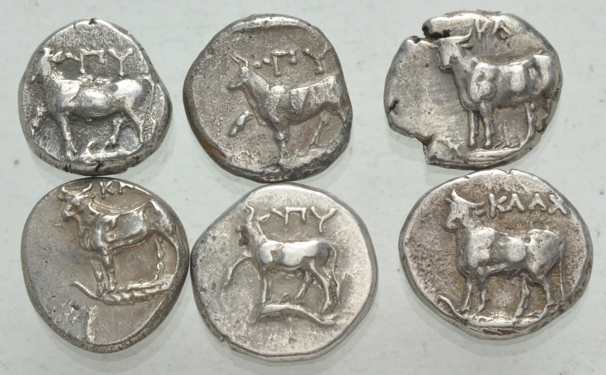 GREEK. Northern Greece - Asia Minor. Lot of six (6) AR Half Sigloi of ...