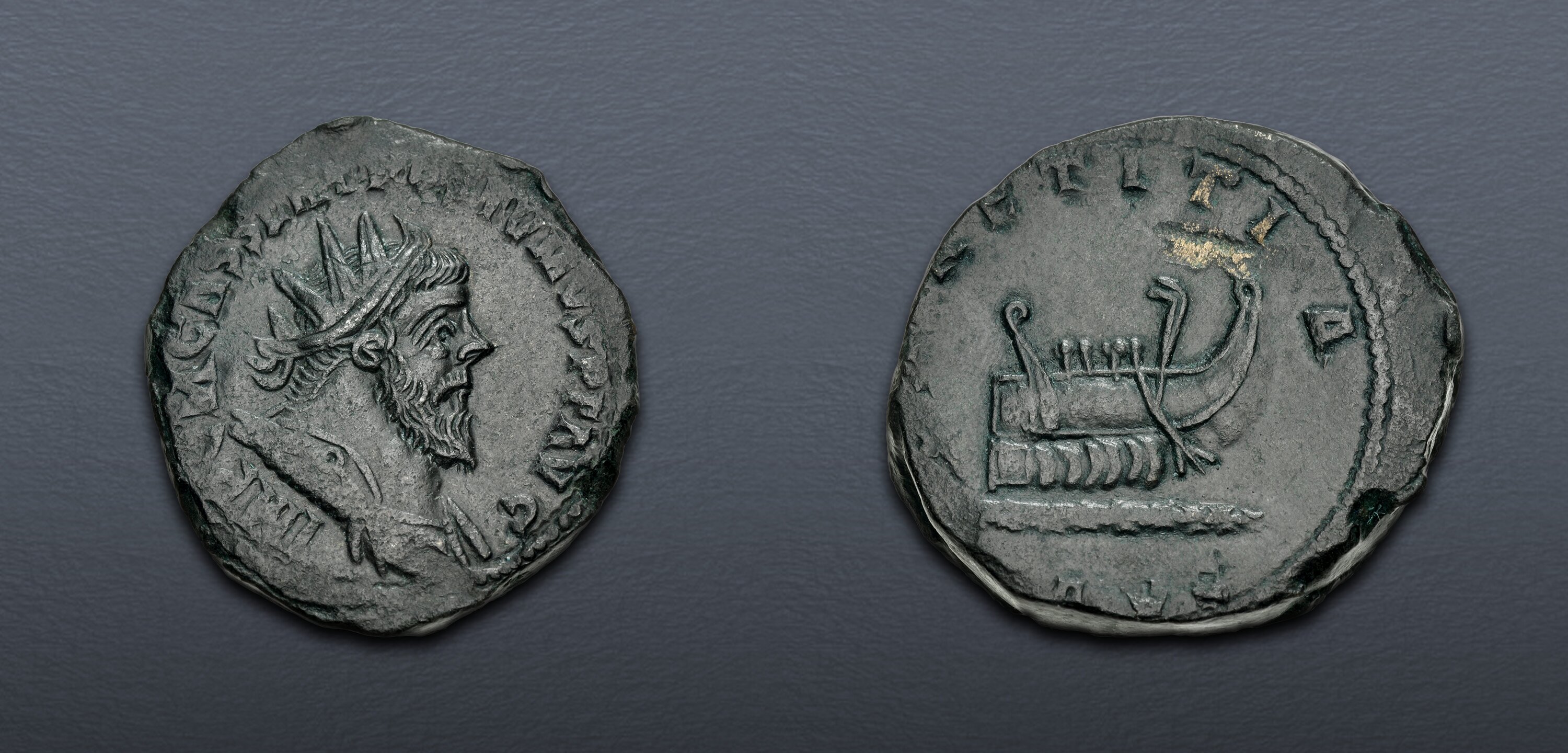 Postumus. Romano-Gallic Emperor, AD 260-269. Æ Double Sestertius (30mm ...