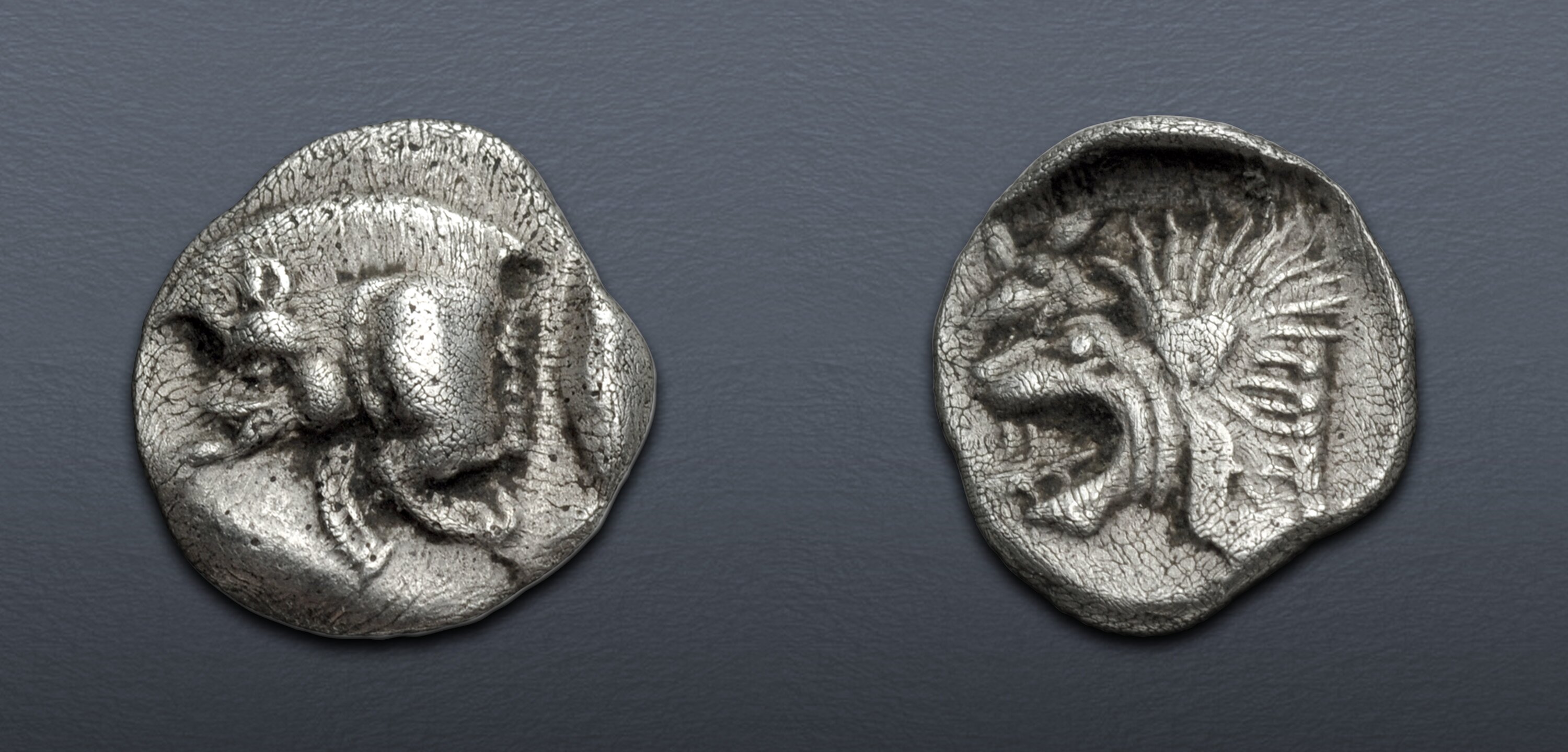 MYSIA, Kyzikos. Circa 450-400 BC. AR Hemiobol (8mm, 0.39 g, 5h). VF ...
