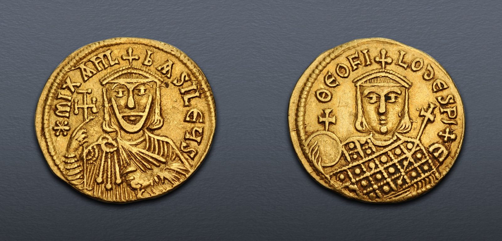 Michael II the Amorian, with Theophilus. 820-829. AV Solidus (21.5mm, 4 ...