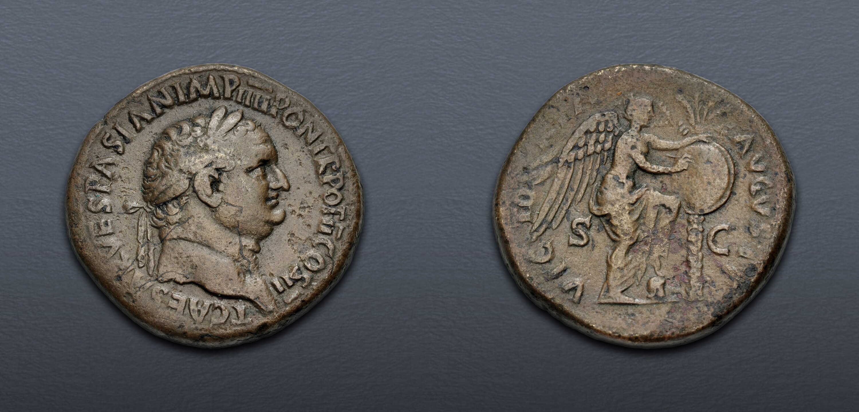 Titus. As Caesar, AD 69-79. Æ Sestertius (33mm, 26.31 g, 6h). “Judaea ...